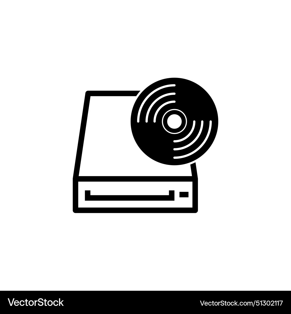 Computer hardware portable optical drive flat icon