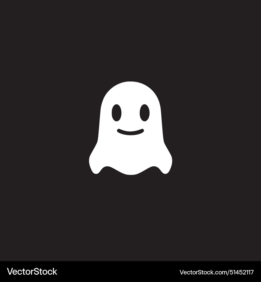 Ghost - black and white Royalty Free Vector Image