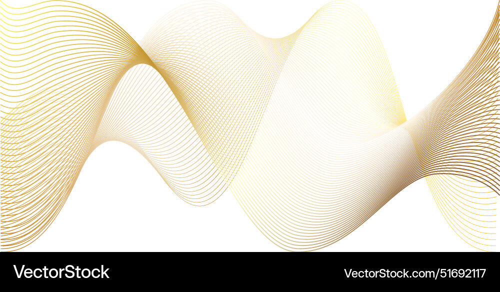 Gold line wave abstract background white Vector Image