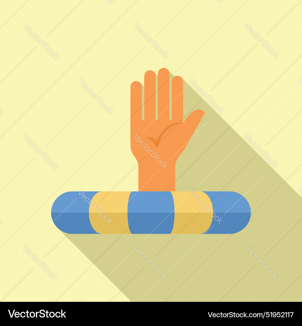 Hand is holding on a lifebuoy asking for help Vector Image