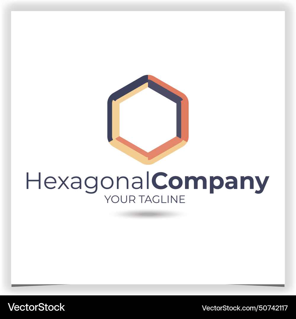 Hexagonal company logo design template Royalty Free Vector