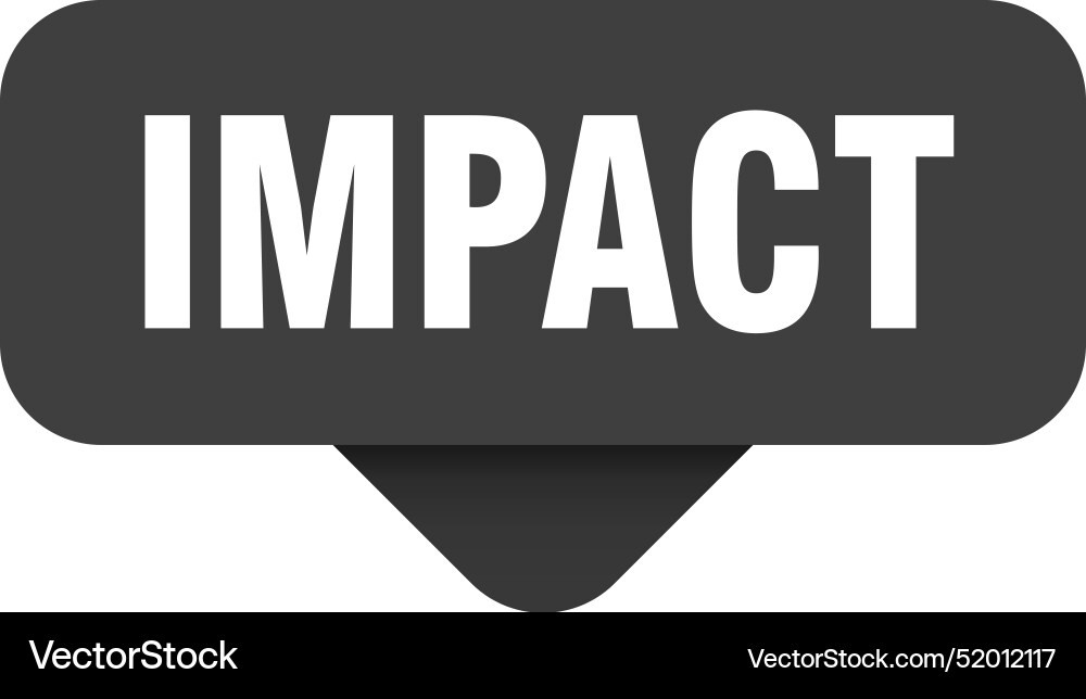 Impact sticker sign on transparent Royalty Free Vector Image
