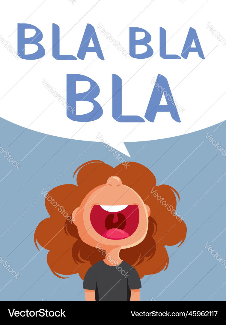 Little chatterbox girl speaking bla black Vector Image