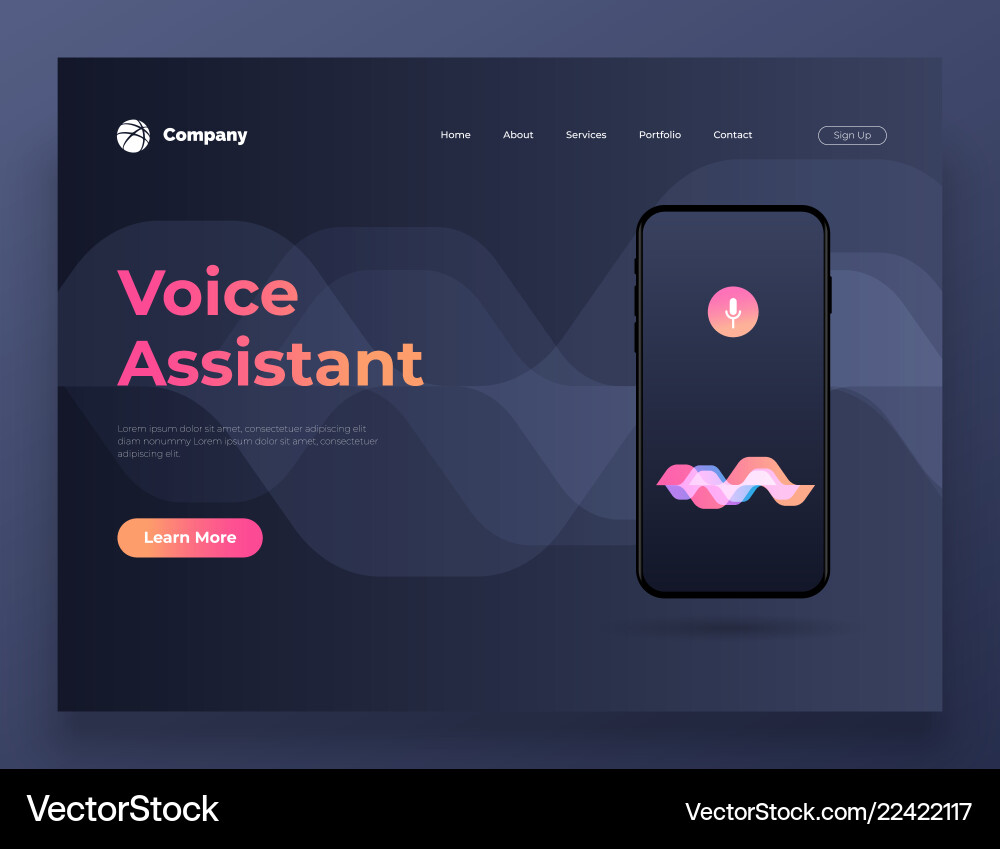 Personal assistant and voice Royalty Free Vector Image