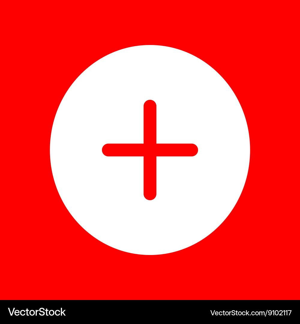 Positive symbol plus sign Royalty Free Vector Image