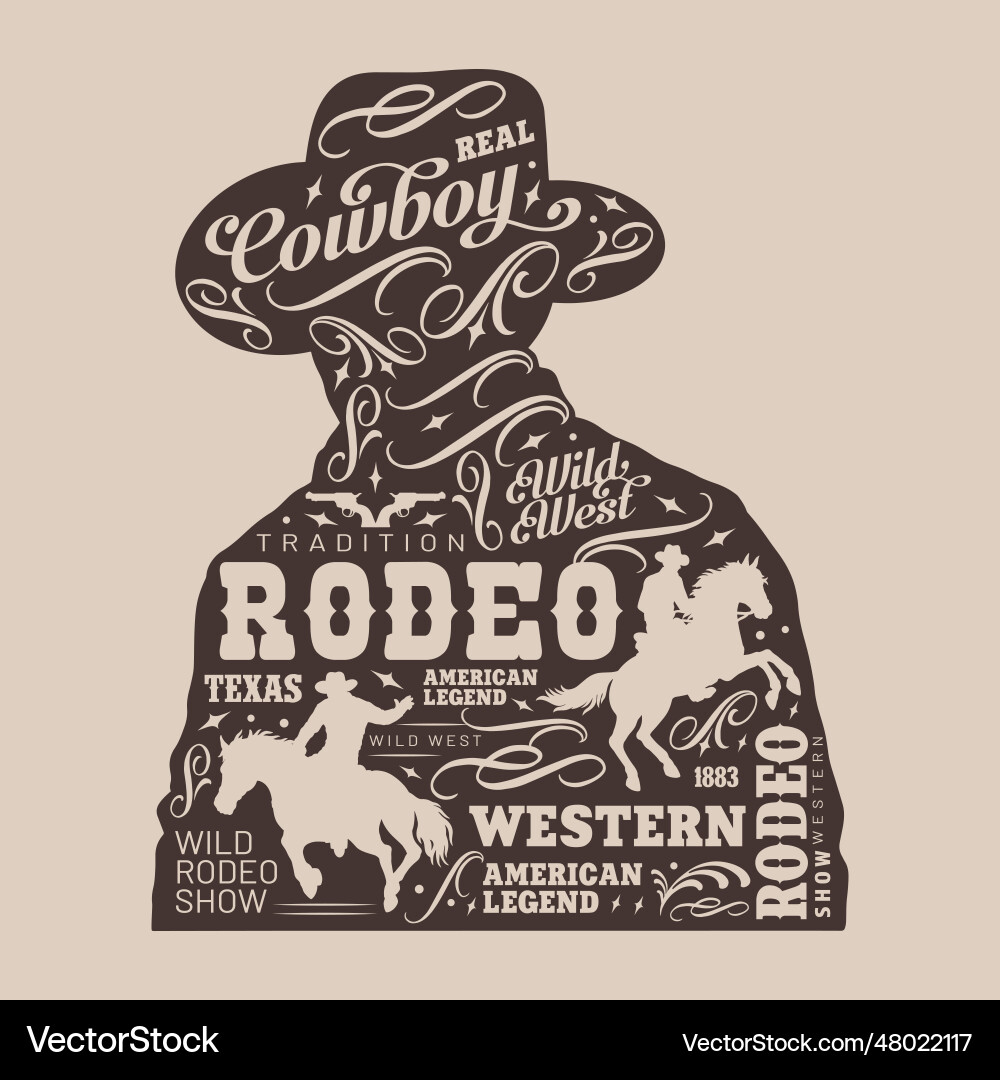 Real cowboy vintage flyer monochrome Royalty Free Vector