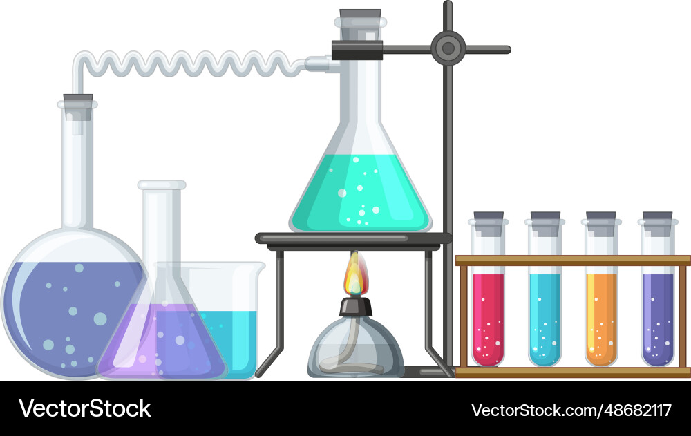 Science Lab Equipment Cartoon Royalty Free Vector Image