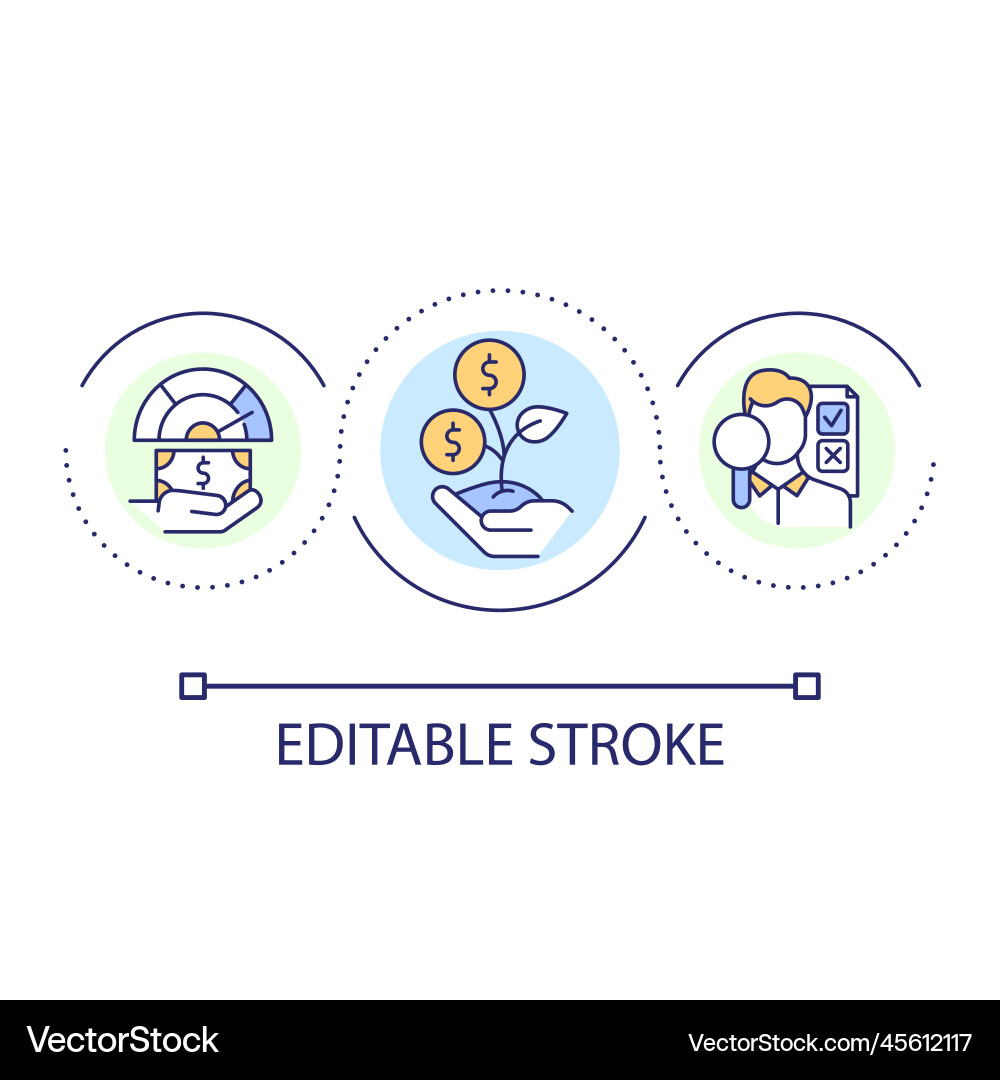 Smart investment of savings loop concept icon Vector Image