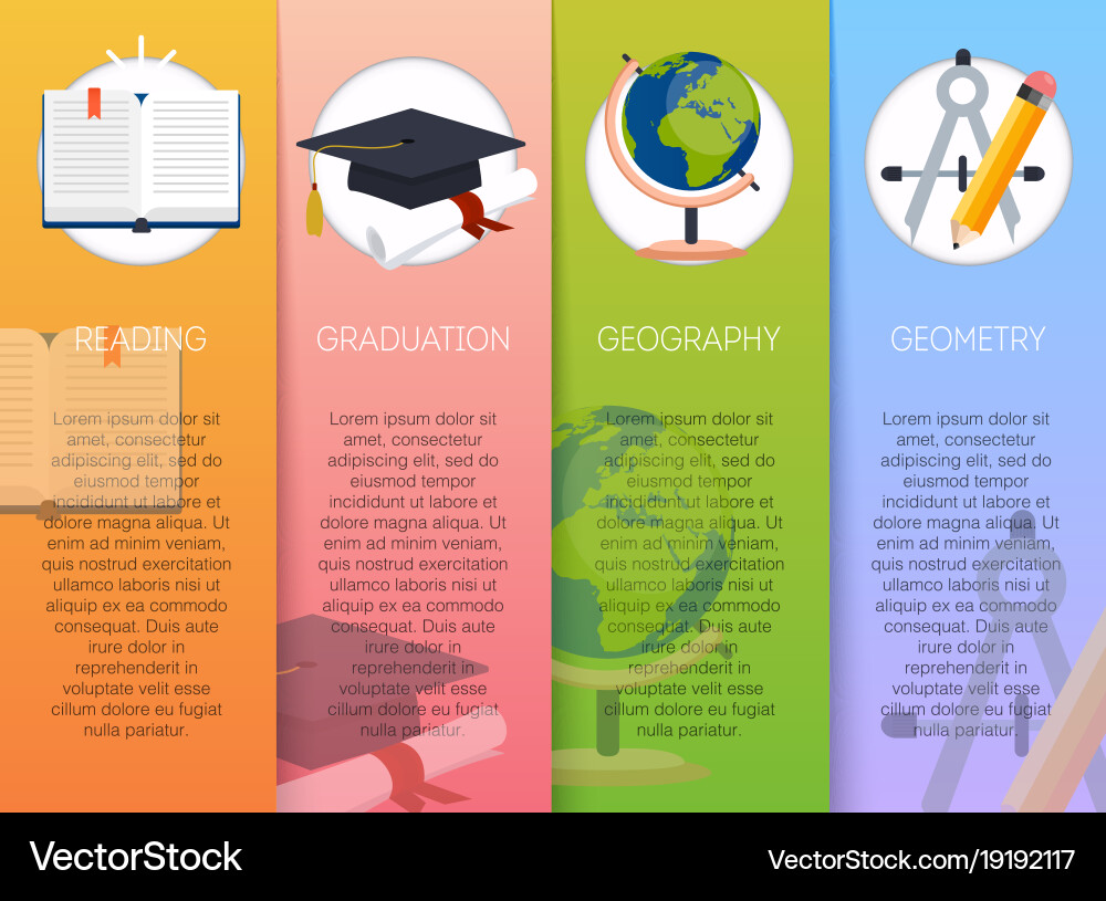 Steps of education process and science Royalty Free Vector
