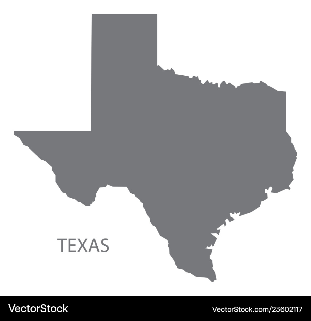 Texas usa map grey Royalty Free Vector Image - VectorStock