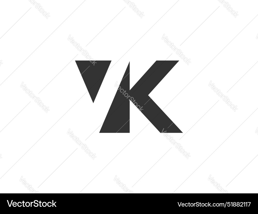 Vk creative geometric initial based modern Vector Image