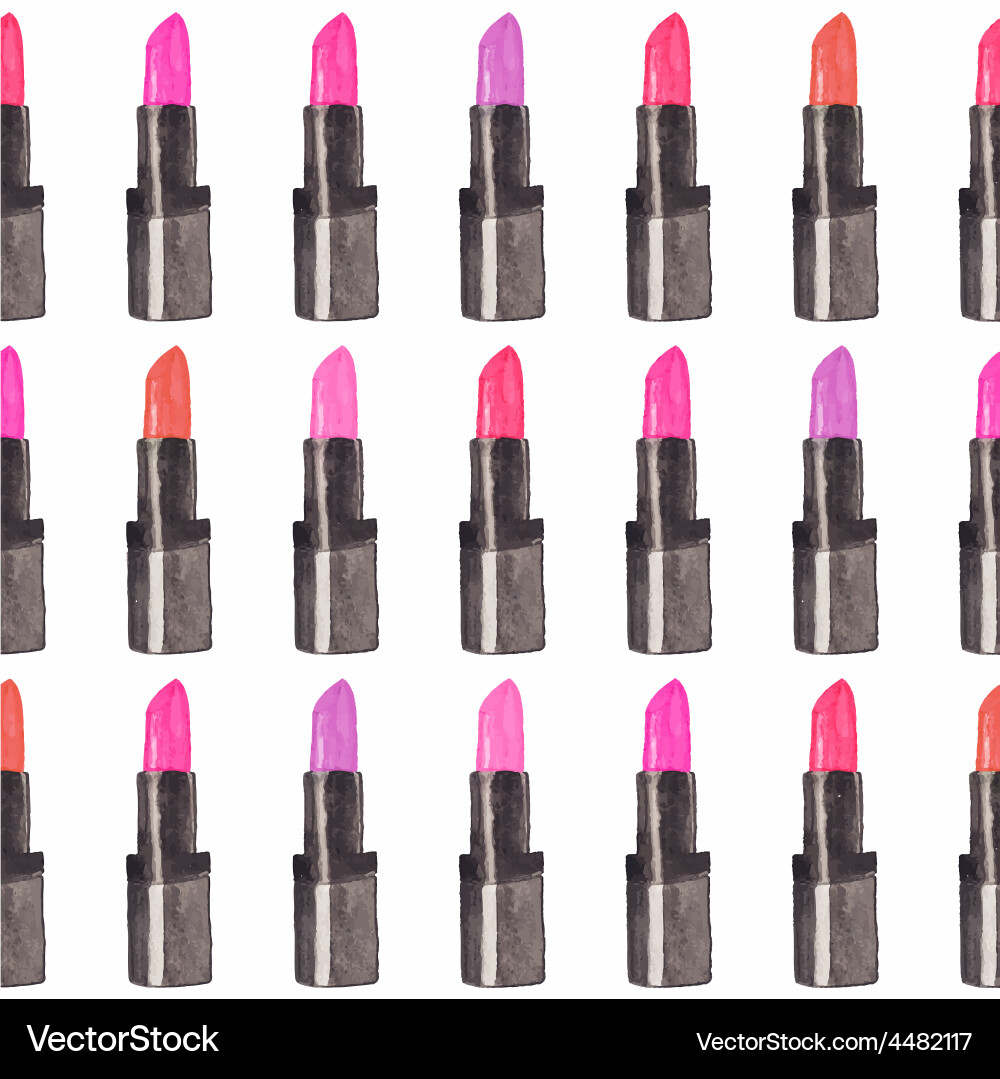 Watercolor Lipstick Pattern Royalty Free Vector Image