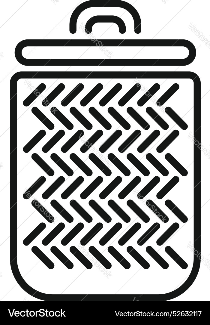 Wicker trash bin icon showing waste management Vector Image