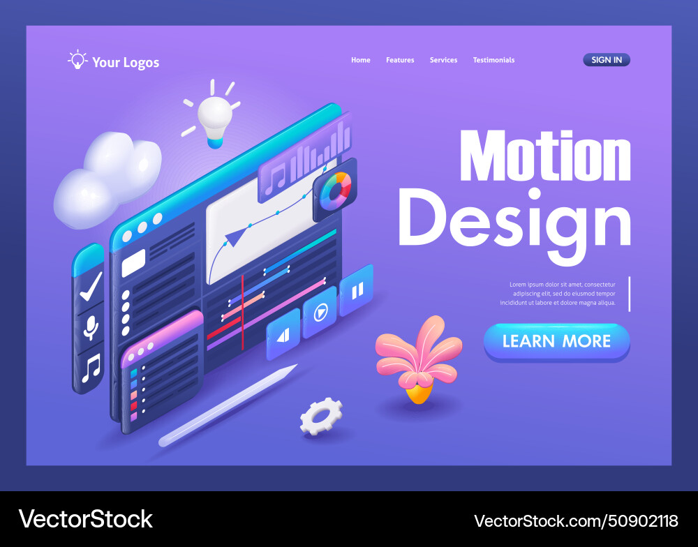 3d isometric cartoon animation Royalty Free Vector Image