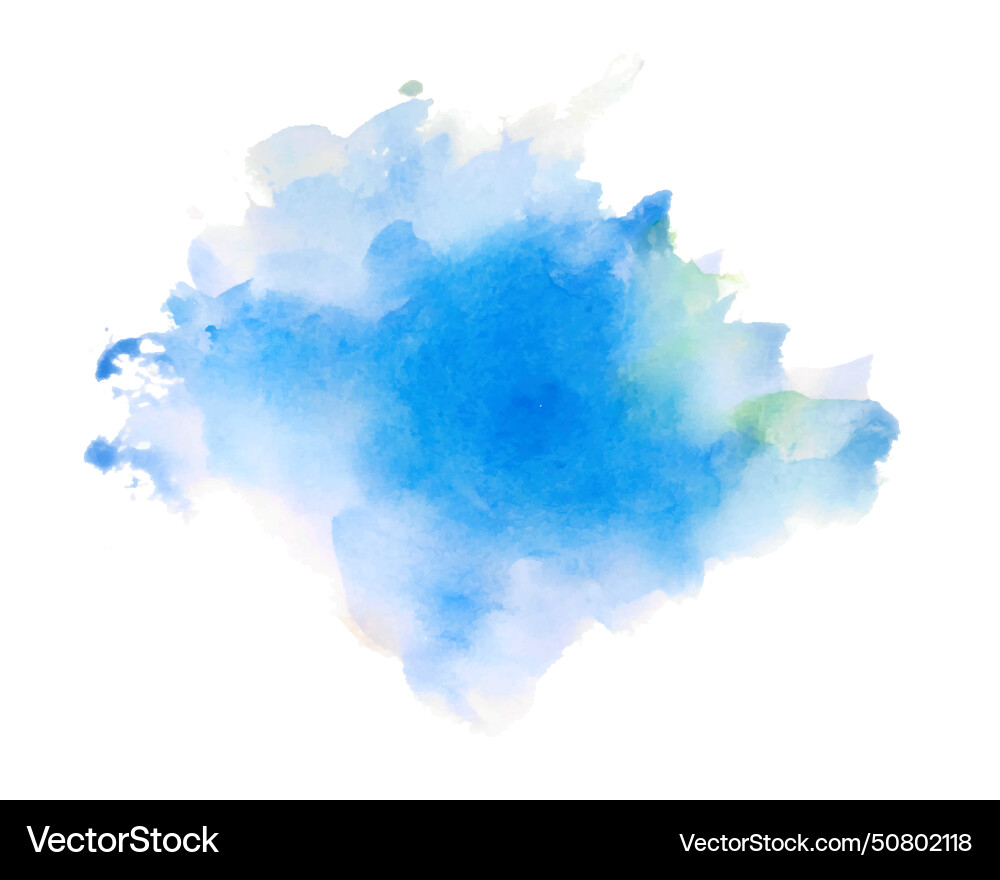 Artistic and messy blue watercolor shade splatter Vector Image