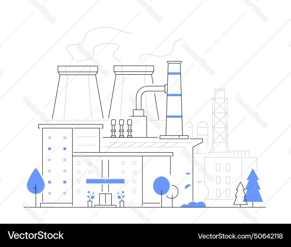 City factory - modern line design style Royalty Free Vector