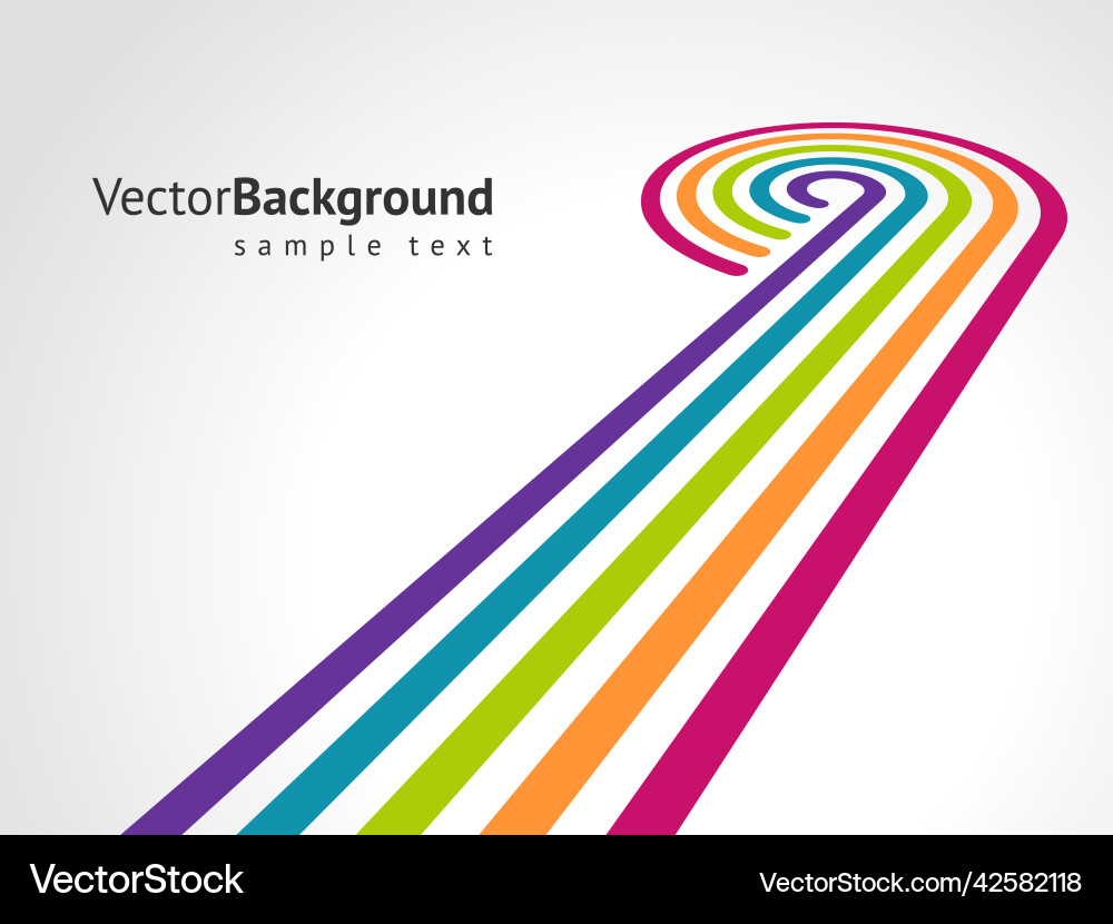 Colorful lines with curved circle end abstract Vector Image