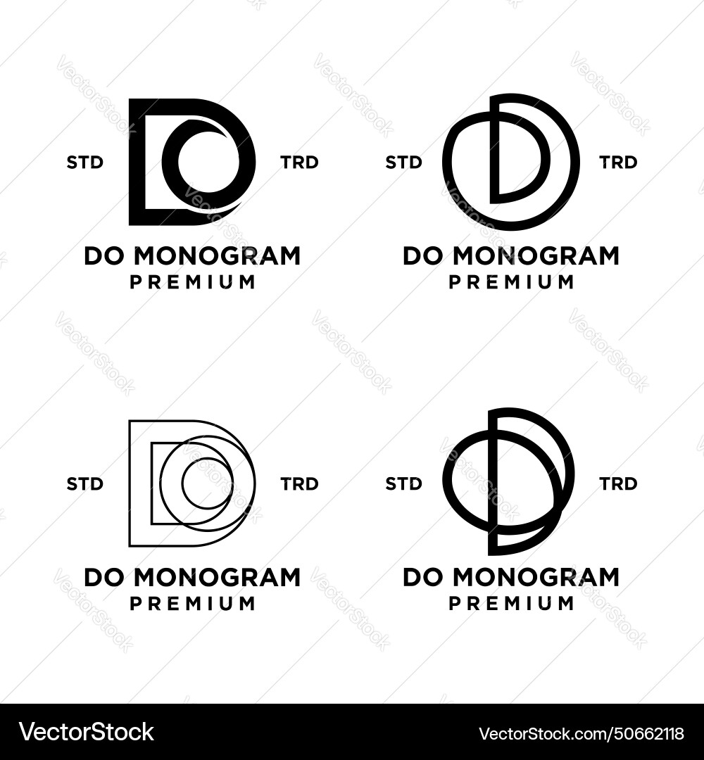 Do letter initial logo icon template Royalty Free Vector