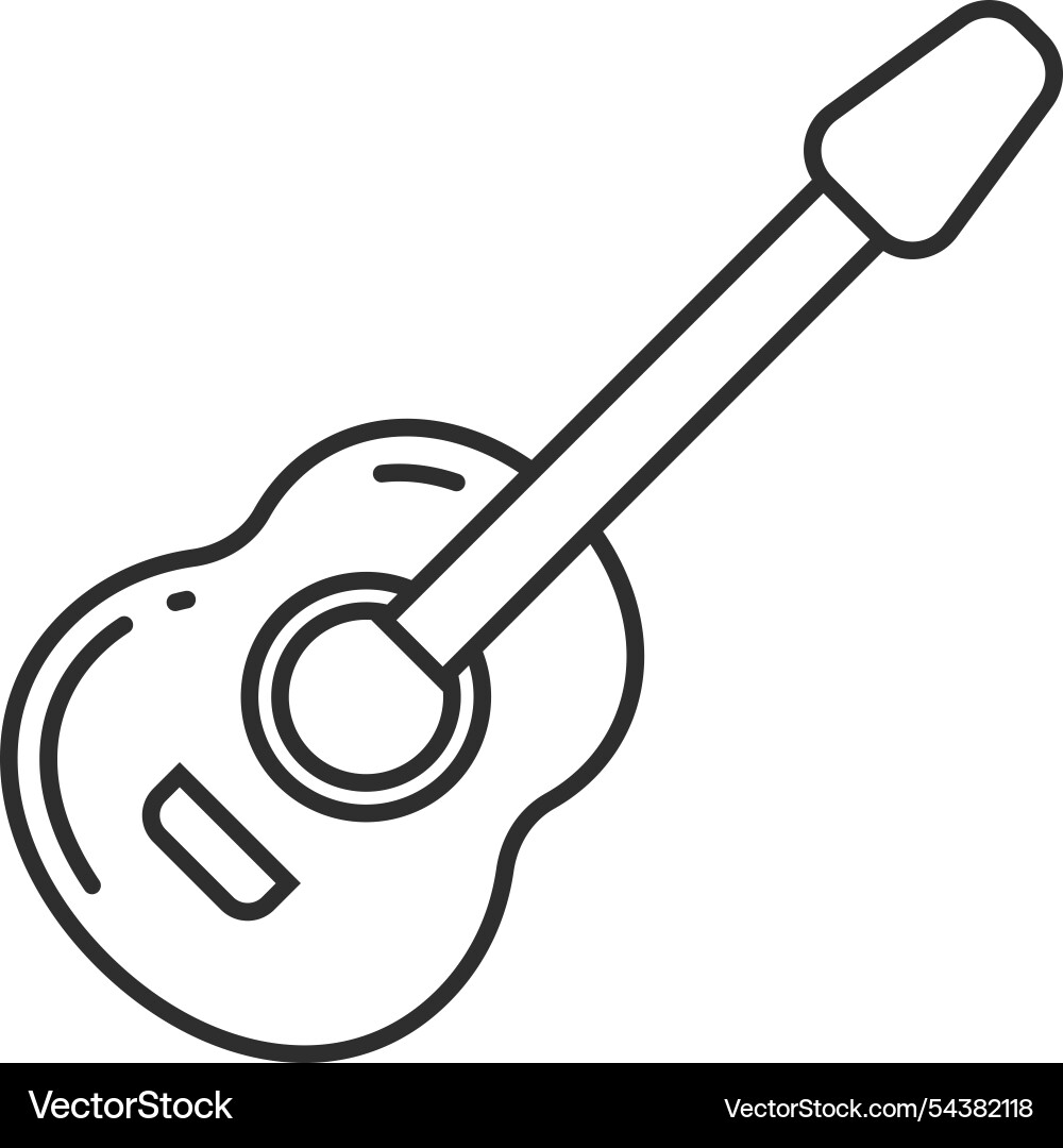Guitar line icon string music instrument symbol Vector Image