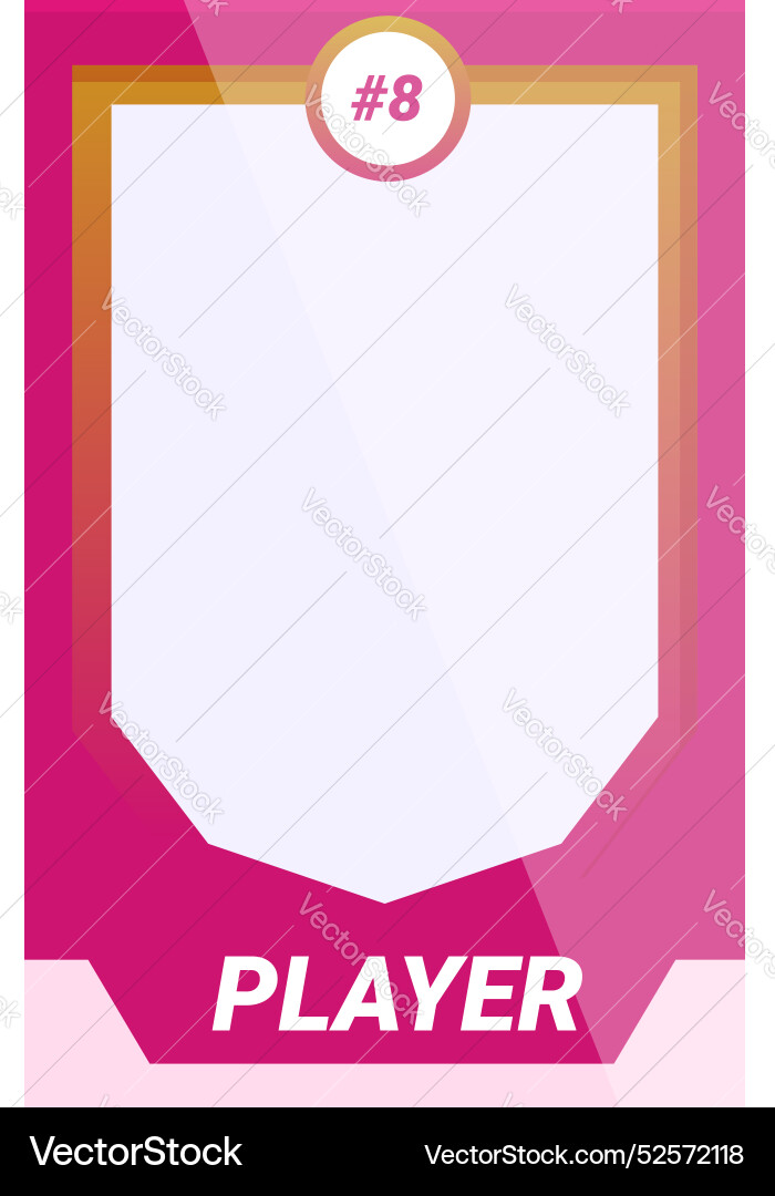 Modern pink and gold player card template Vector Image
