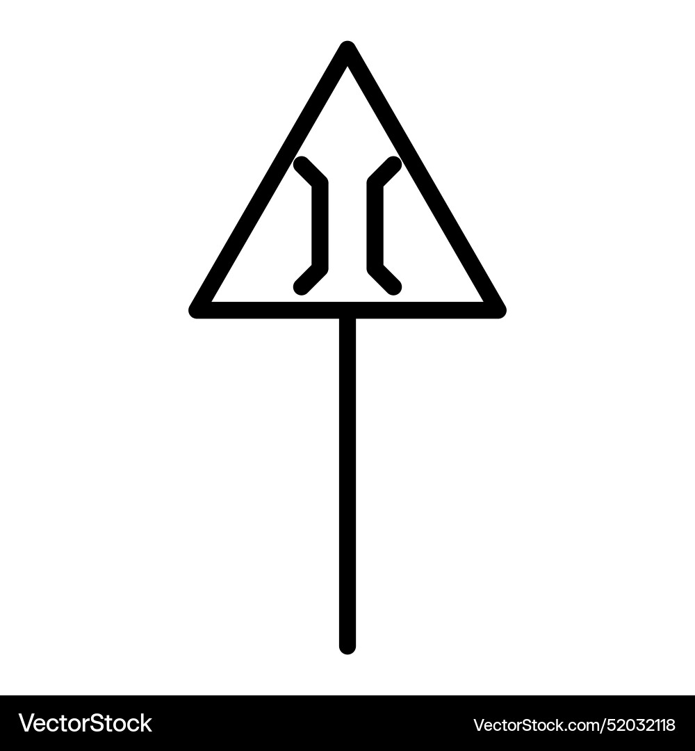 Narrow bridge ahead icon linear logo mark Vector Image