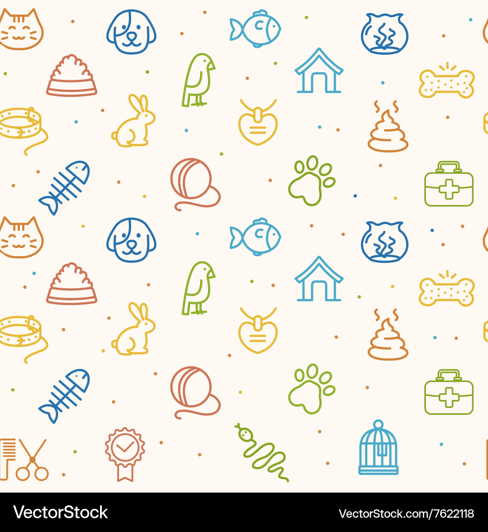 Pet seamless pattern Royalty Free Vector Image