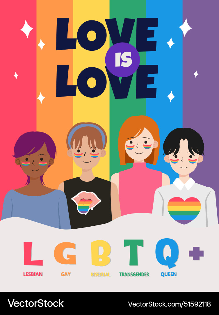 Vibrant lgbtq pride month poster Royalty Free Vector Image
