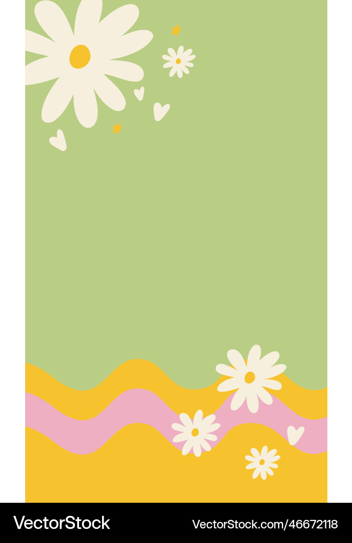 Vintage groovy pastel retro vertical background Vector Image