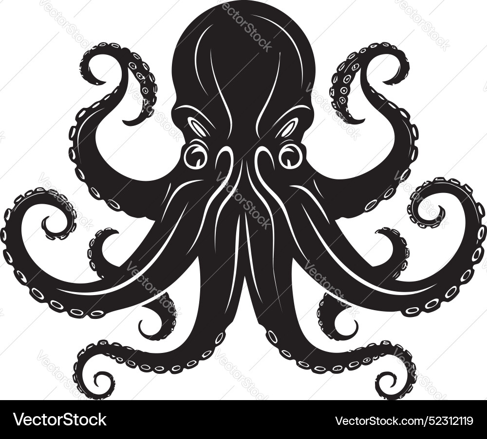 Abyssal authority iconic logo tentacle tactic Vector Image