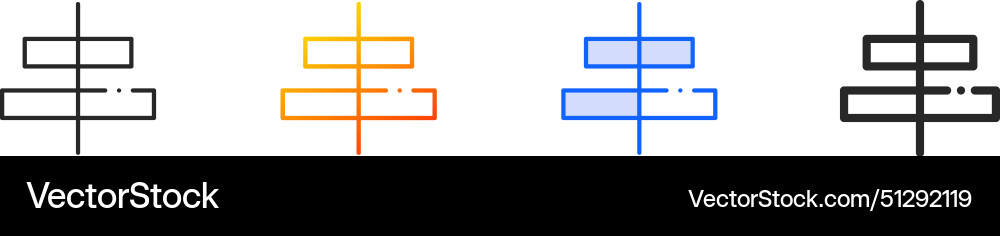 Center align iconthin linear gradient blue stroke Vector Image