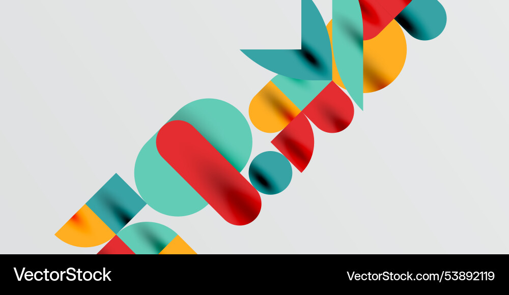 Circles semi circles squares and round shapes Vector Image