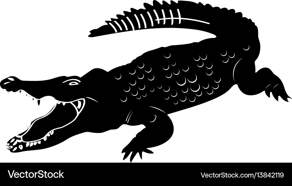 Crocodile Silhouette Royalty Free Vector Image