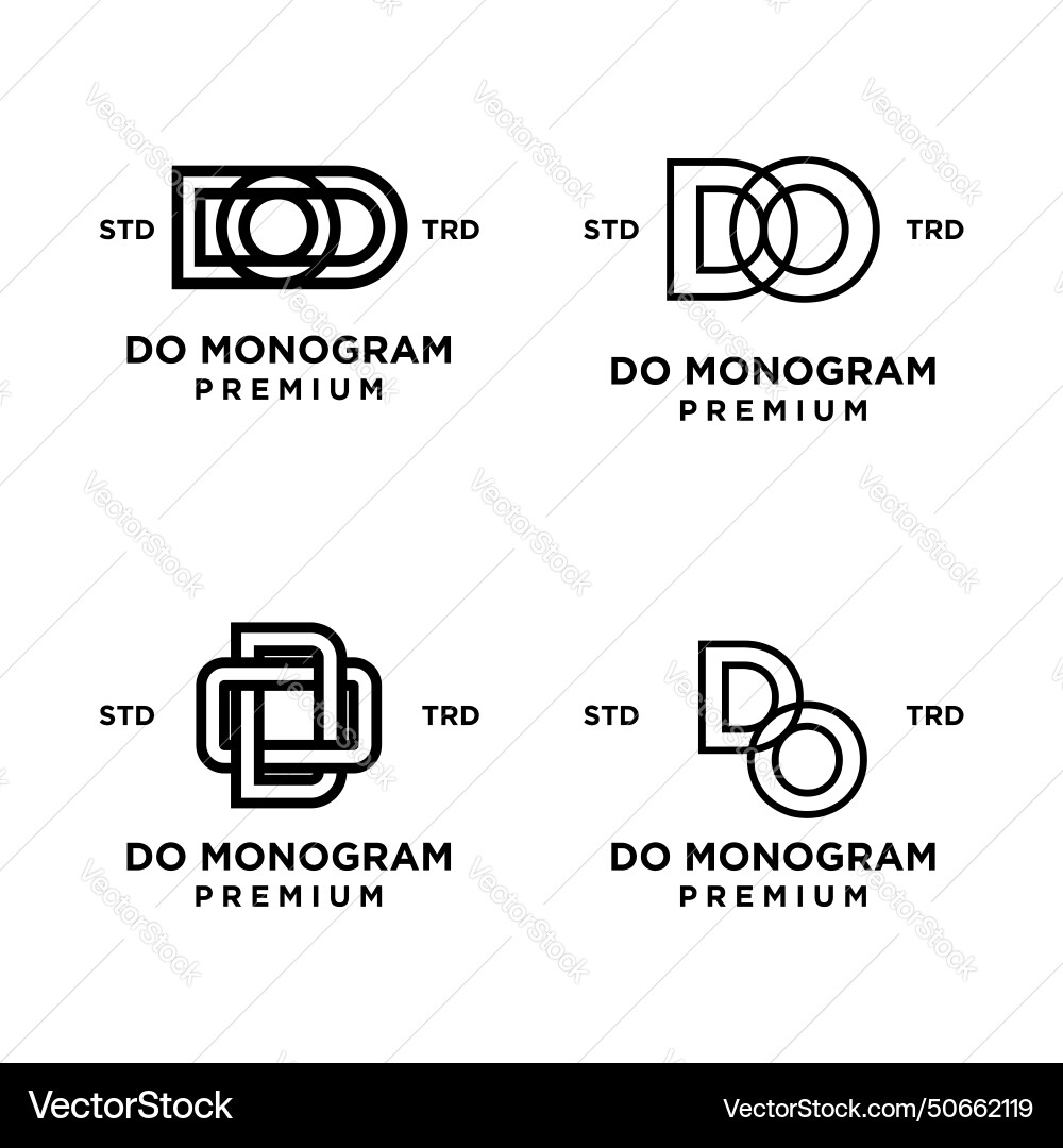 Do letter initial logo icon template Royalty Free Vector