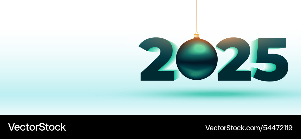 Elegant 2025 new year bauble banner with text Vector Image