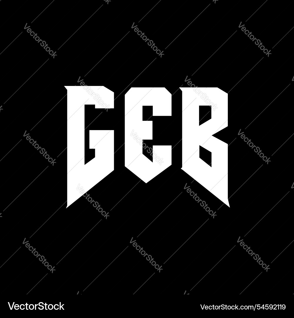 Geb letter logo design for technology company Vector Image