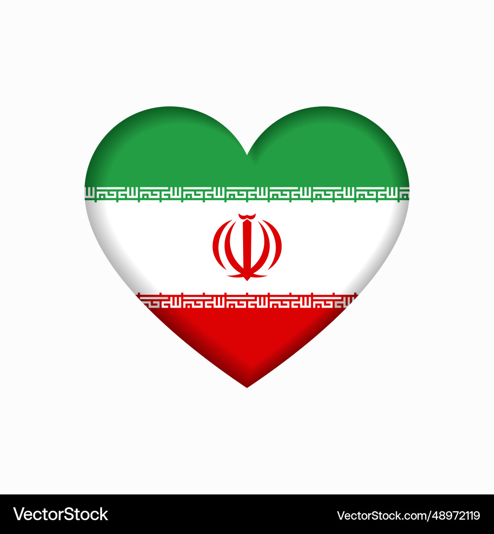 Iranian flag heart-shaped sign Royalty Free Vector Image
