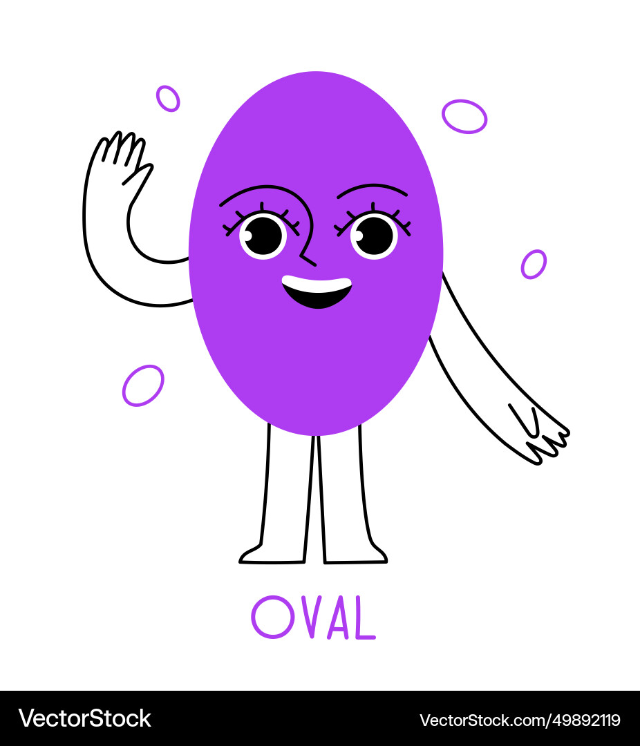 Oval geometric figure for children education Vector Image