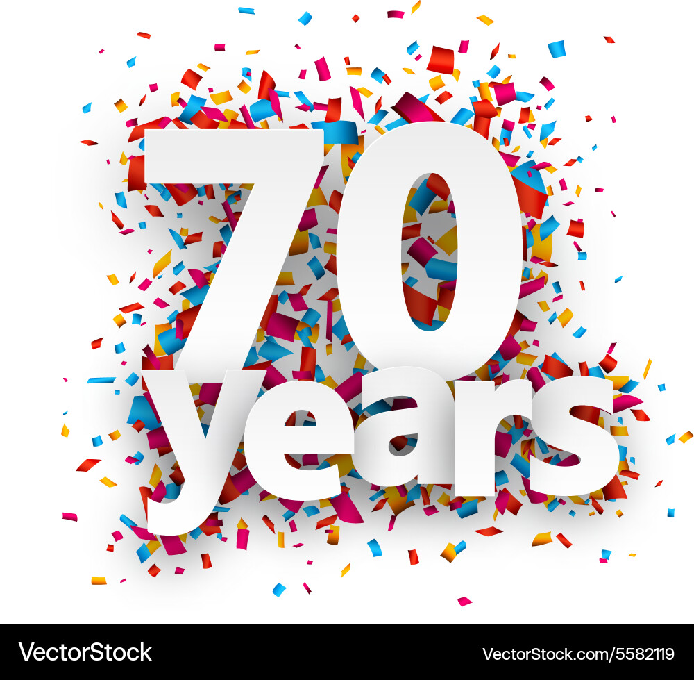 Seventy Years Celebration Confetti Royalty Free Vector Image
