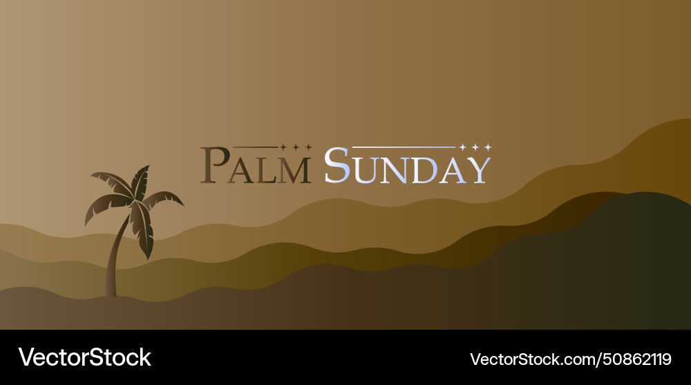 Symbolic palm sunday drawing Royalty Free Vector Image