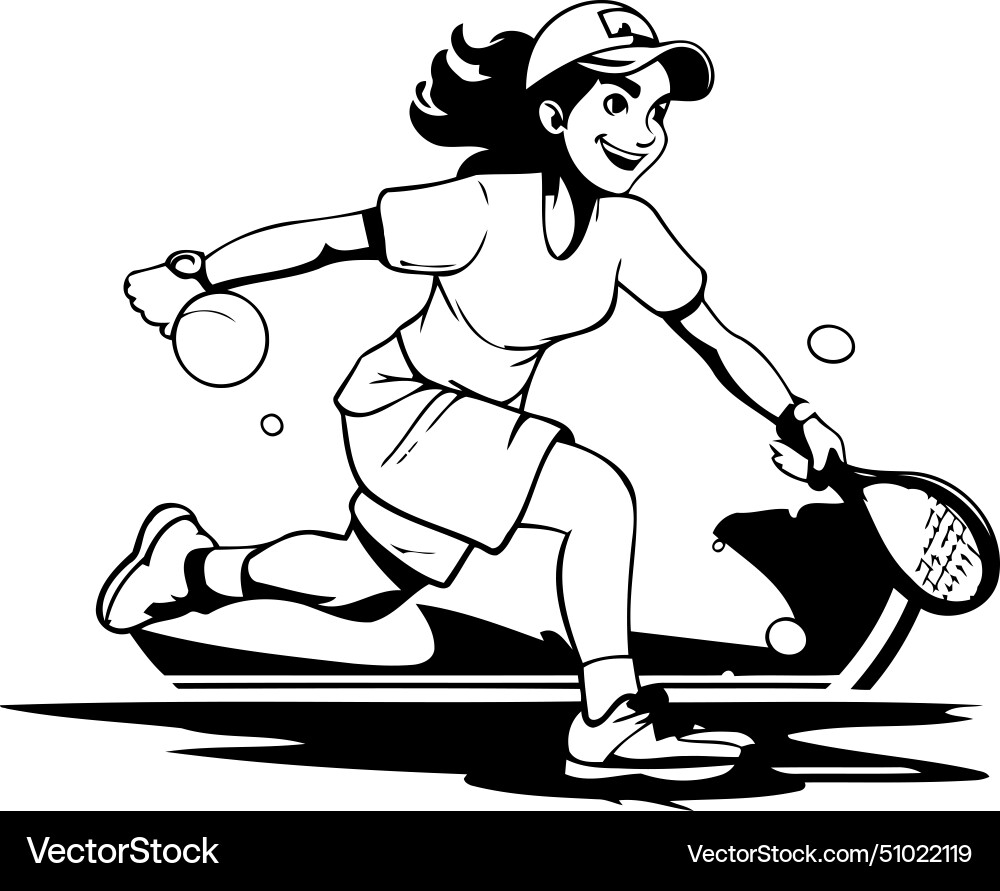 Tennis player with racket and ball Royalty Free Vector Image