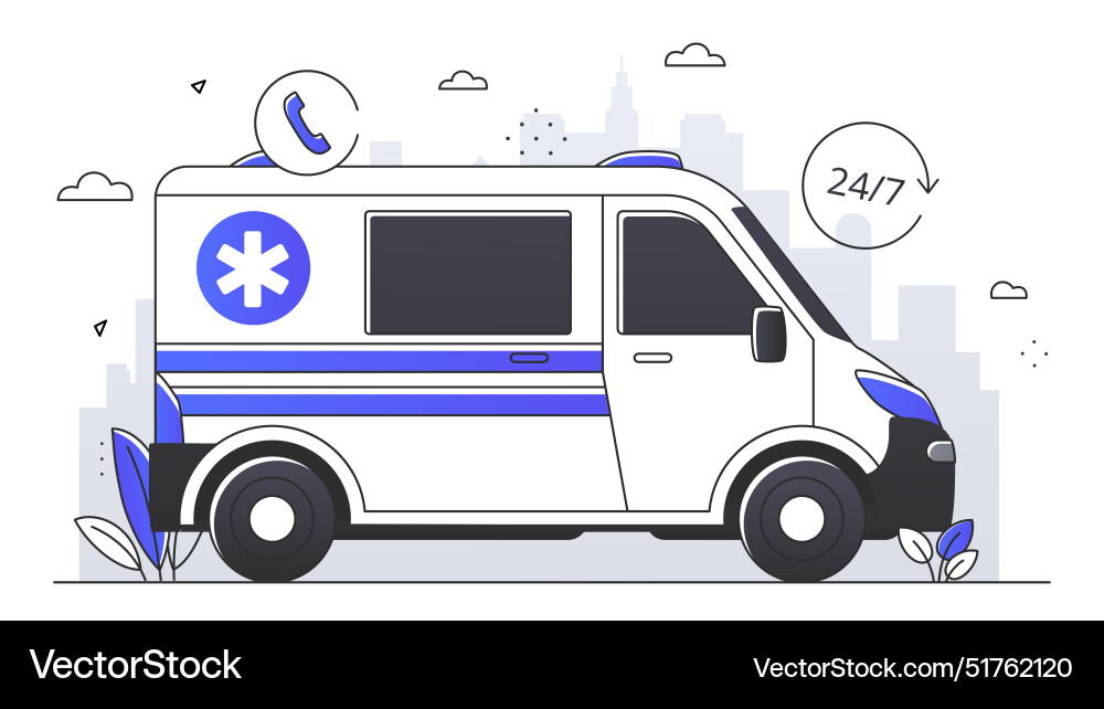 Ambulance simple concept Royalty Free Vector Image