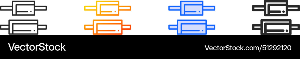 Center align iconthin linear gradient blue stroke Vector Image