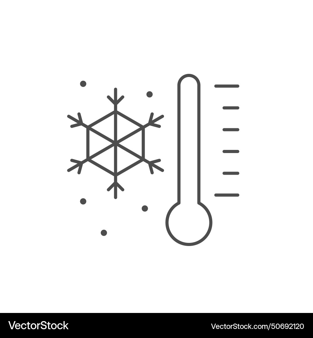 Cold temperature line outline icon Royalty Free Vector Image