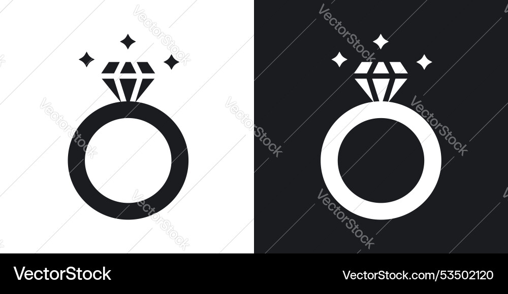 Diamond ringline in thin line black color flat Vector Image