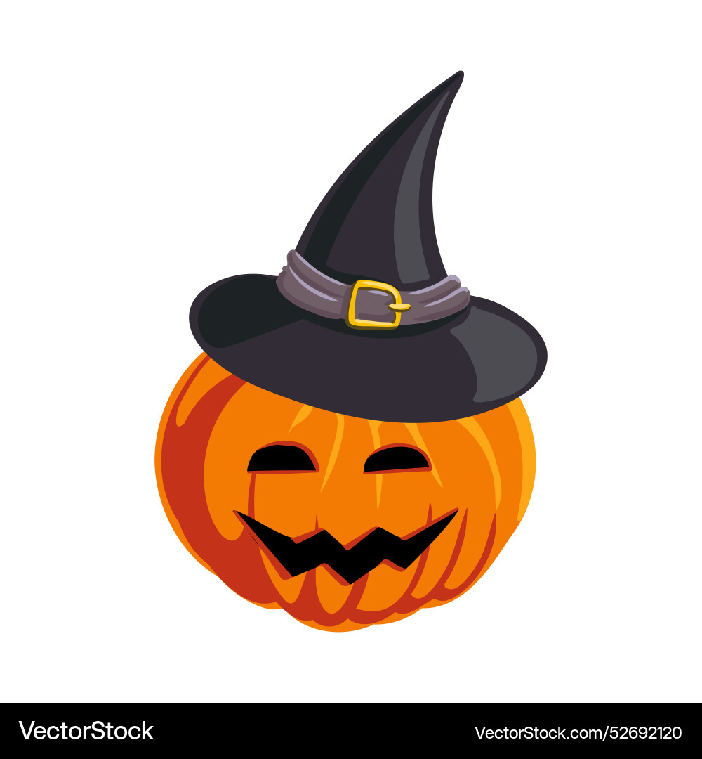 Drawing orange pumpkin jack-o-lantern Royalty Free Vector