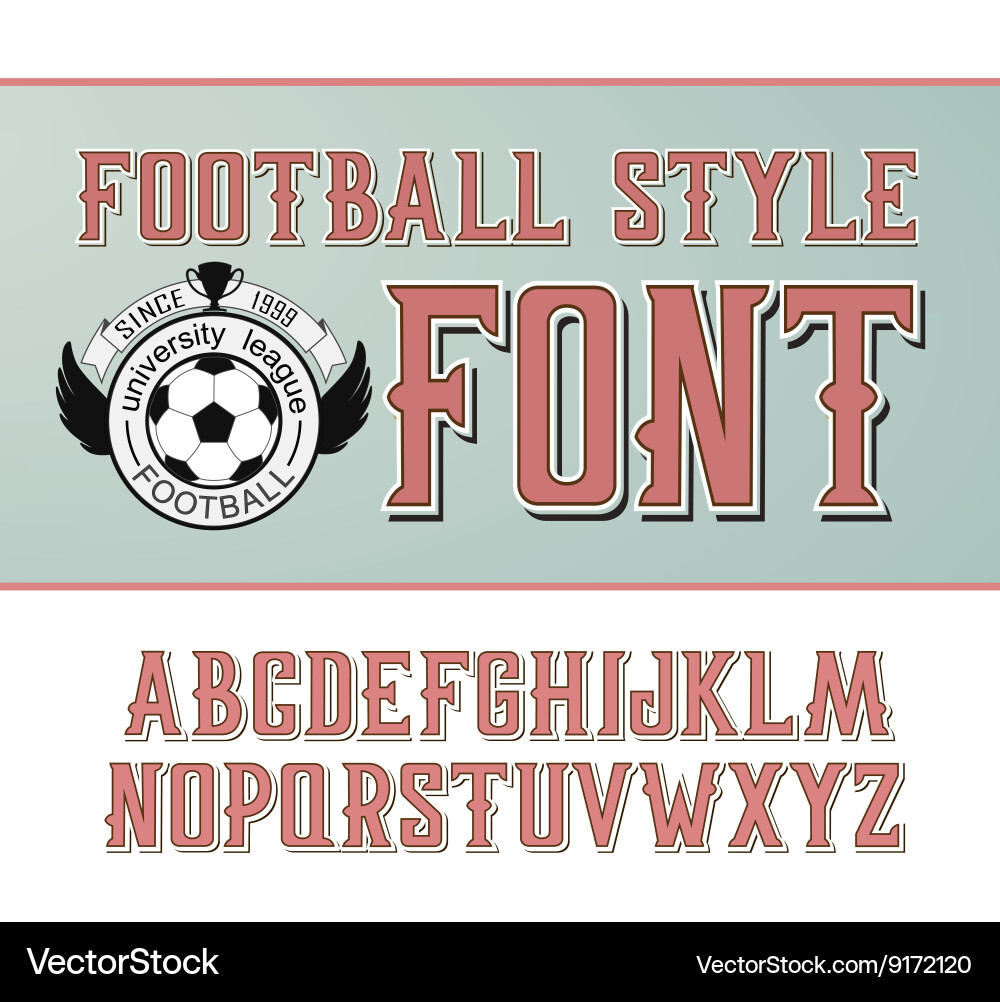 Label font football style Royalty Free Vector Image