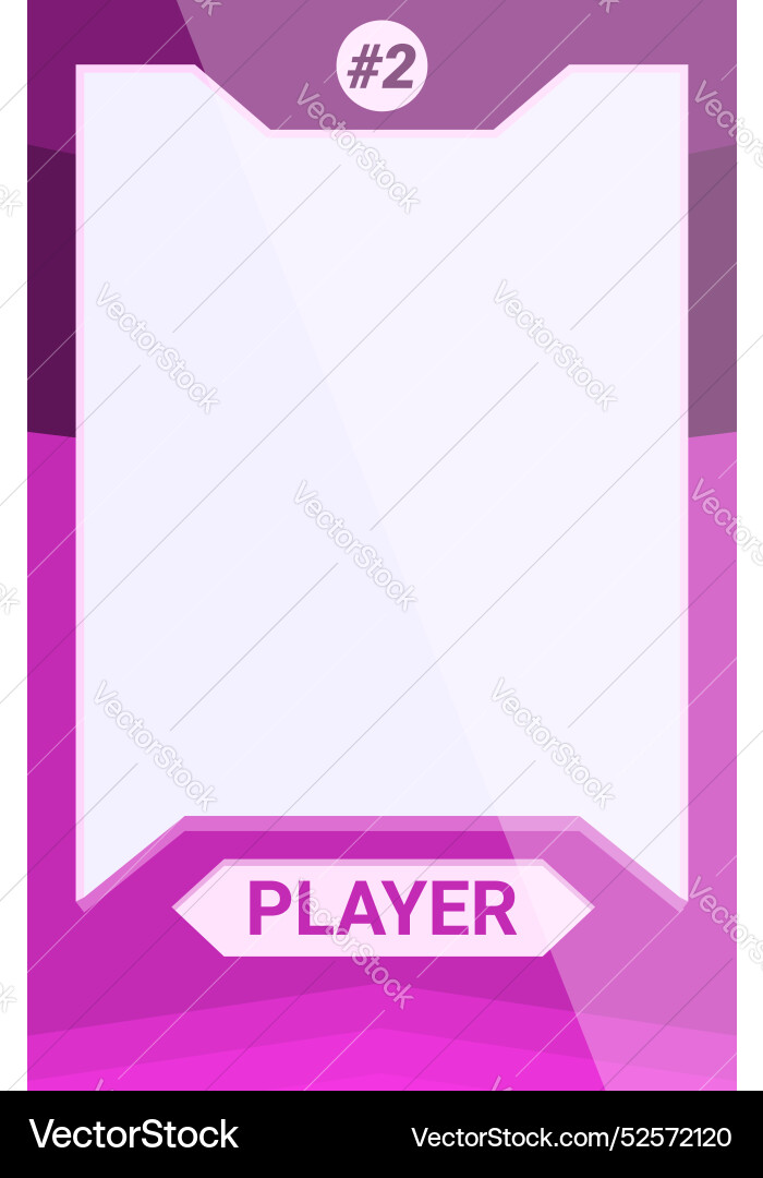 Player two purple esports gaming streaming border Vector Image