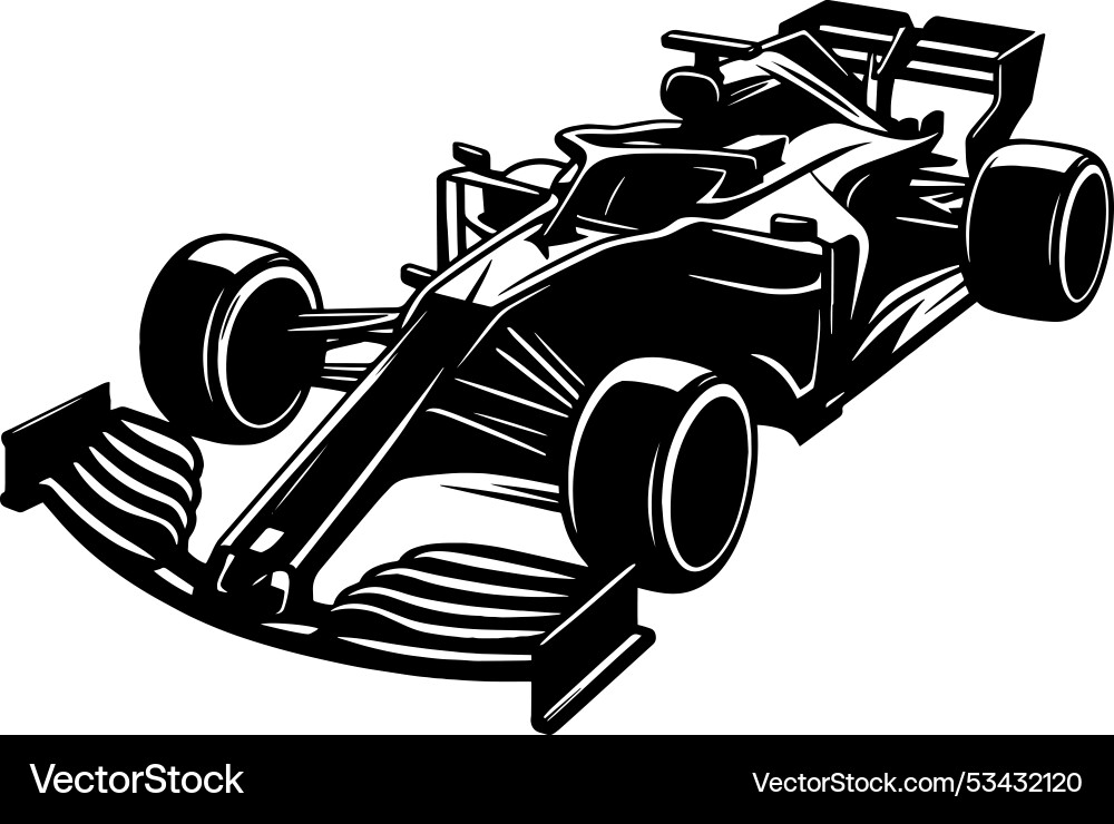 Racing car silhouette isolated on a white Vector Image