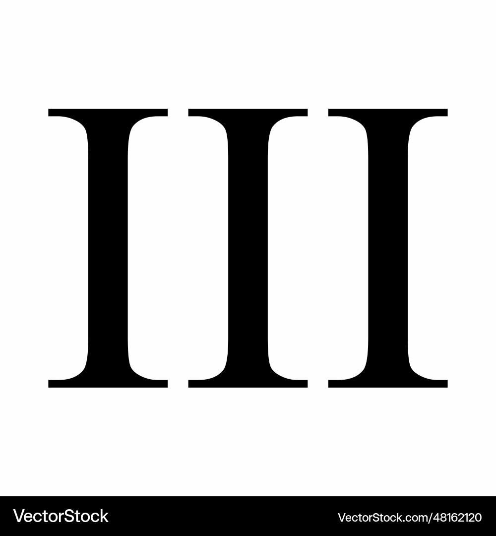 Roman numerical number 3 Royalty Free Vector Image