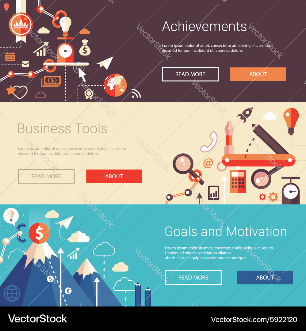 Set of modern flat design business banners Vector Image